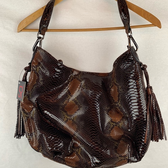 Sondra Roberts | Bags | Sondra Roberts Squared Snakeprint Hobo Purse ...